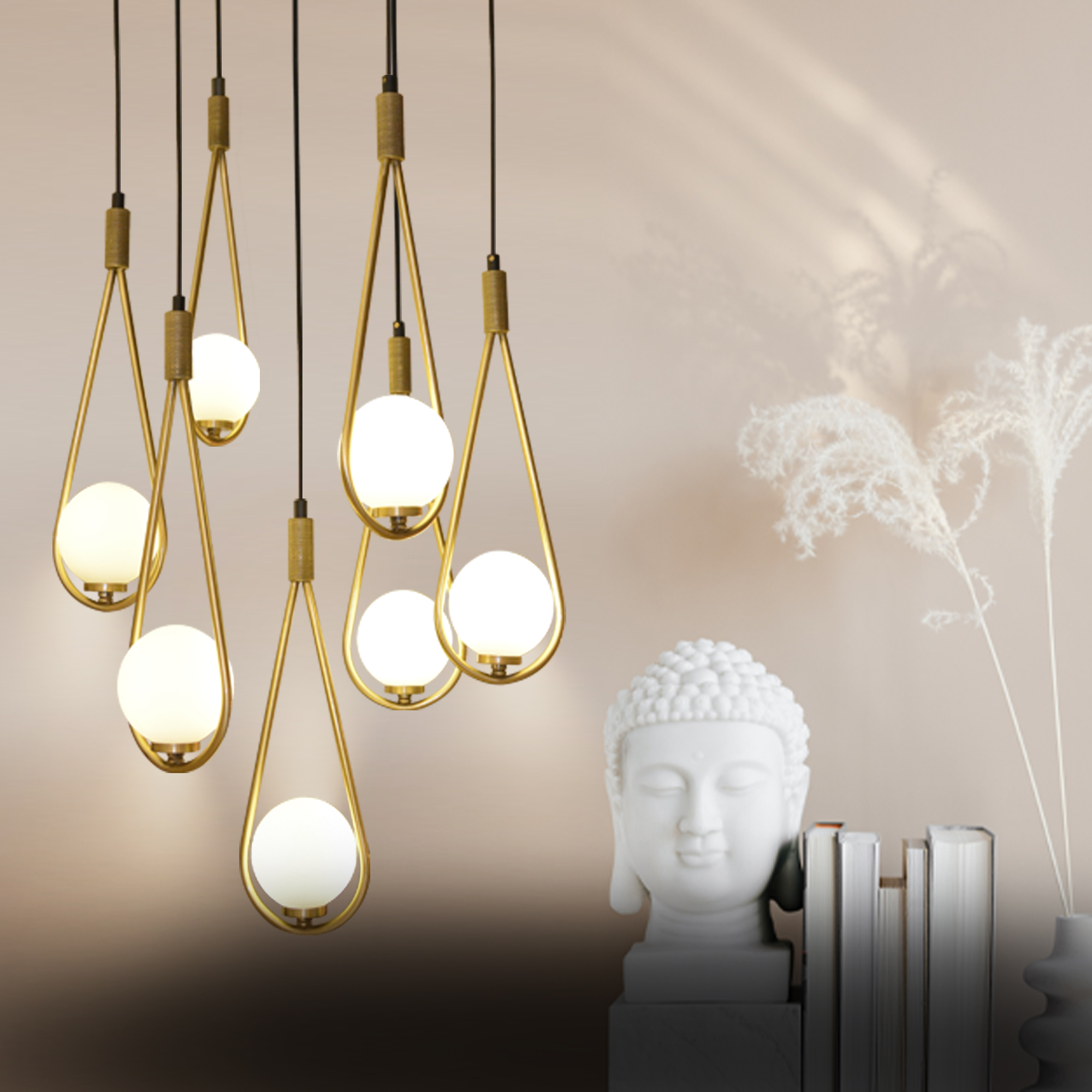 LEDA 7 Pearl ball Pendant light
